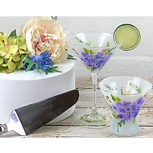 Golden Hill Studio Springtime in Paris Collection Unique Glassware by USA Artists, Set of 2, Spring Table Décor