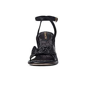 COACH Quincey Leather Sandal Black 8 B (M)