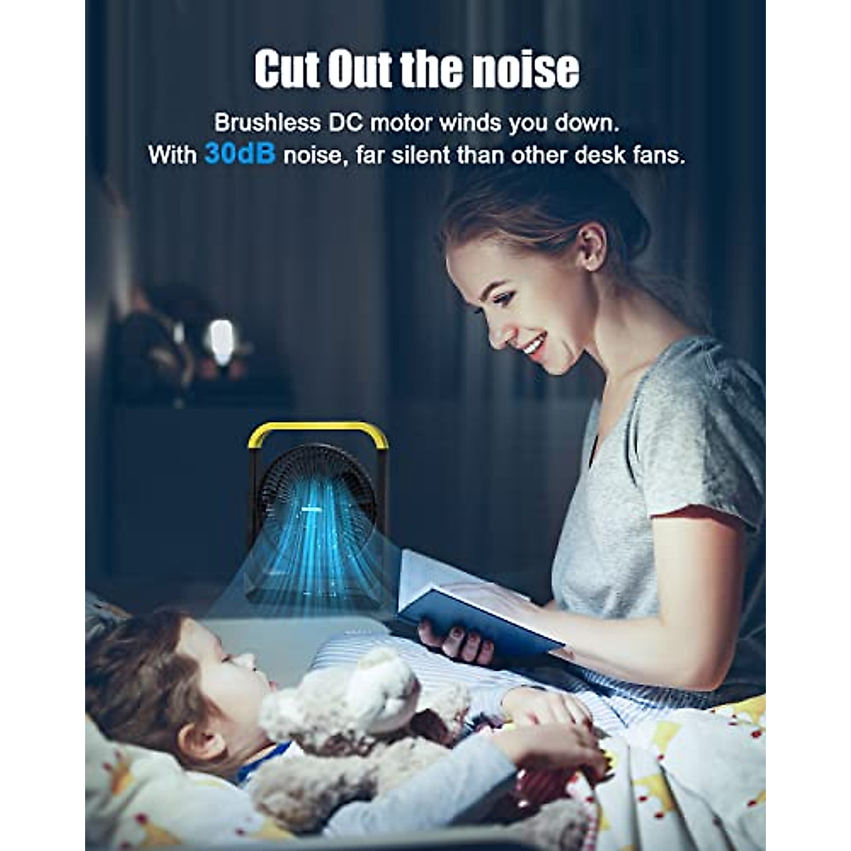 8-inch 10400mAh Battery Operated Fan(up to 28Hrs work time) - Portable Fan Rechargeable - USB Personal Desk Fan - Battery Powered Fan use for Bedroom, Desktop, Table, Office, Camping, and Outdoor