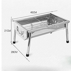 TWDYC Charcoal Grill Barbecue Portable BBQ Stainless Steel Folding BBQ Grill Camping Grill Tabletop Grill for Portable Camping Cooking Small Grill