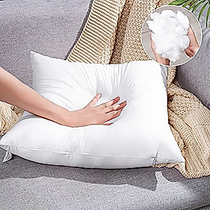 OTOSTAR Premium Waterproof Throw Pillow Inserts, Set of 4 Water Resistant Square Form Cushion Stuffer for Bed Couch Decorative Outdoor Sofa Pillows Inserts White, 20x20 Inches
