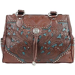 American West Western Handbag Lady Lace Tote Leather LCBT471