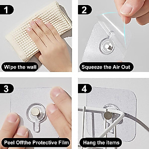 24pcs Adhesive Wall Mount Screw Hooks - Wall Hangers Without Nails, No-Trace Sticker Wall Hooks for Hanging, Waterproof Wall Hooks Adhesive Hooks for Bathroom Kitchen Home