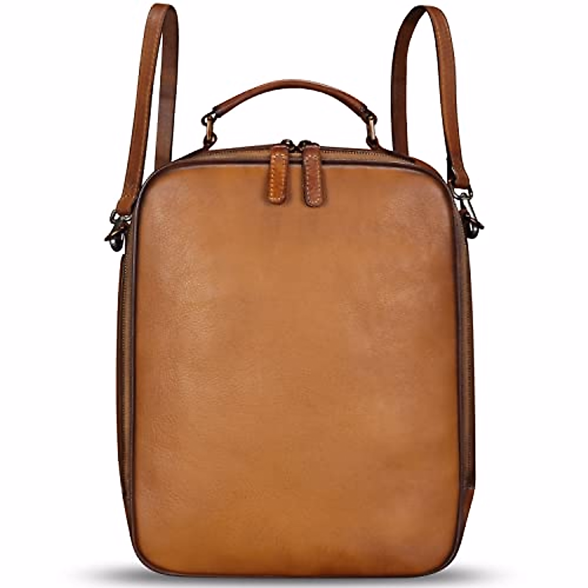 IVTG Genuine Leather BackpackVintage Knapsack Fashion Bookbag Handmade Retro Casual Satchel Daypack Purse (Brown)