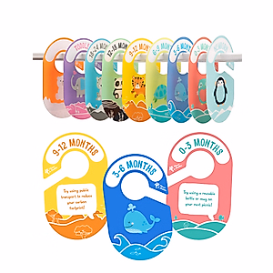 Planet Buddies Wardrobe Organiser, 18 Pack Closet Dividers for Kids, Newborn-Toddler Clothes Organiser, Cute Design Wardrobe Rail Dividers, Blanks for Personalised Option, Eco Friendly, Plastic Free