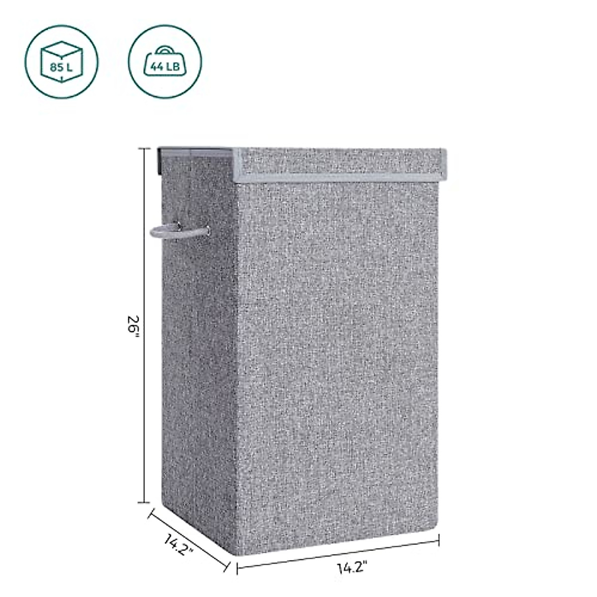 SONGMICS Sturdy Laundry Hamper with Lid & Removable Fabric Bag, 85L Large Clothes Hamper, Laundry Basket with Handles for Closet, Laundry Room, Bedroom, Bathroom, Gray ULCB01G