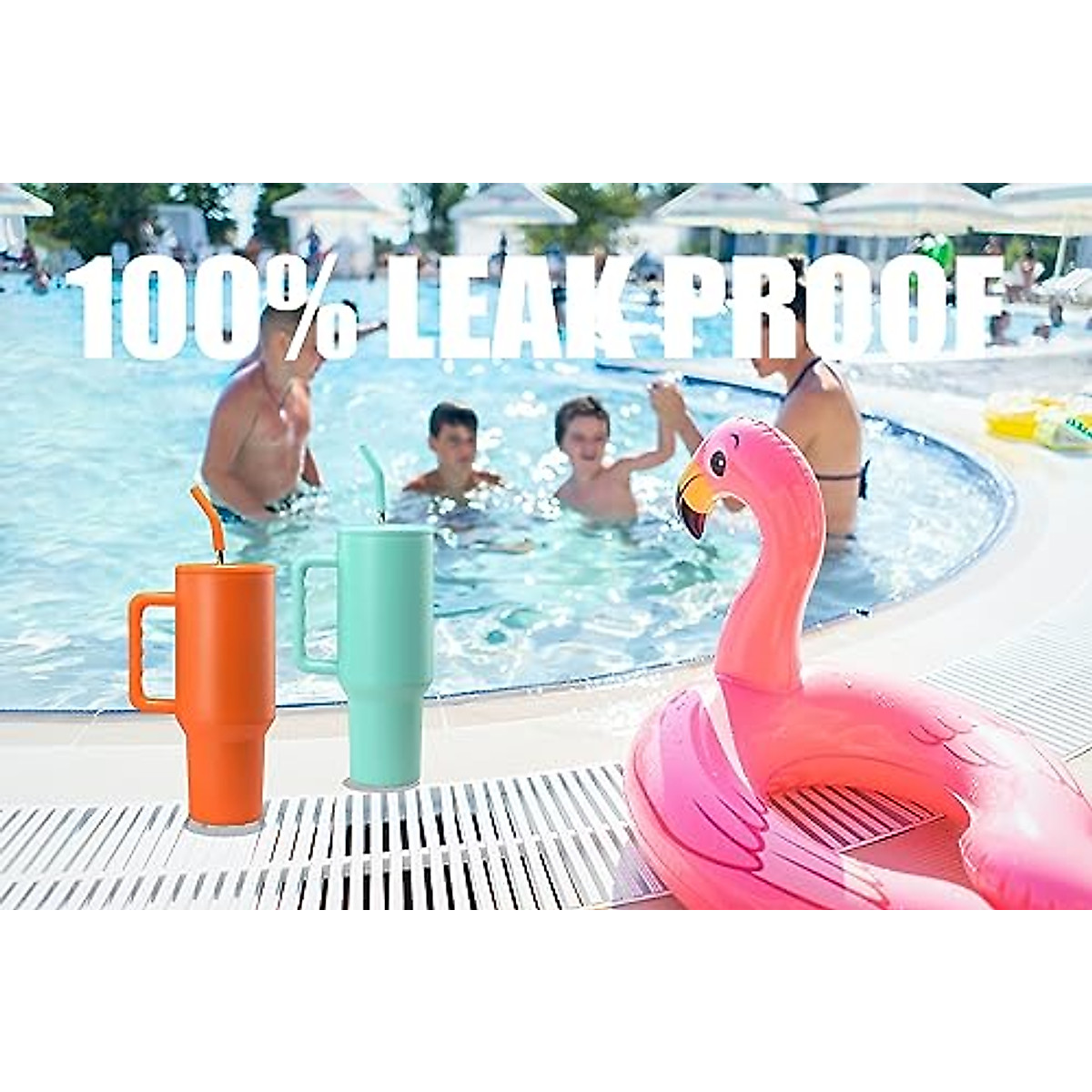 YOUEXPERT 40 oz Tumbler with Handle and Straw Lid，100% leak proof Stainless Steel Tumbler with Lid and Straw Travel Tumblers, Car Mug Outdoor Sports Travel Cup Gift 40oz Tumblers - black