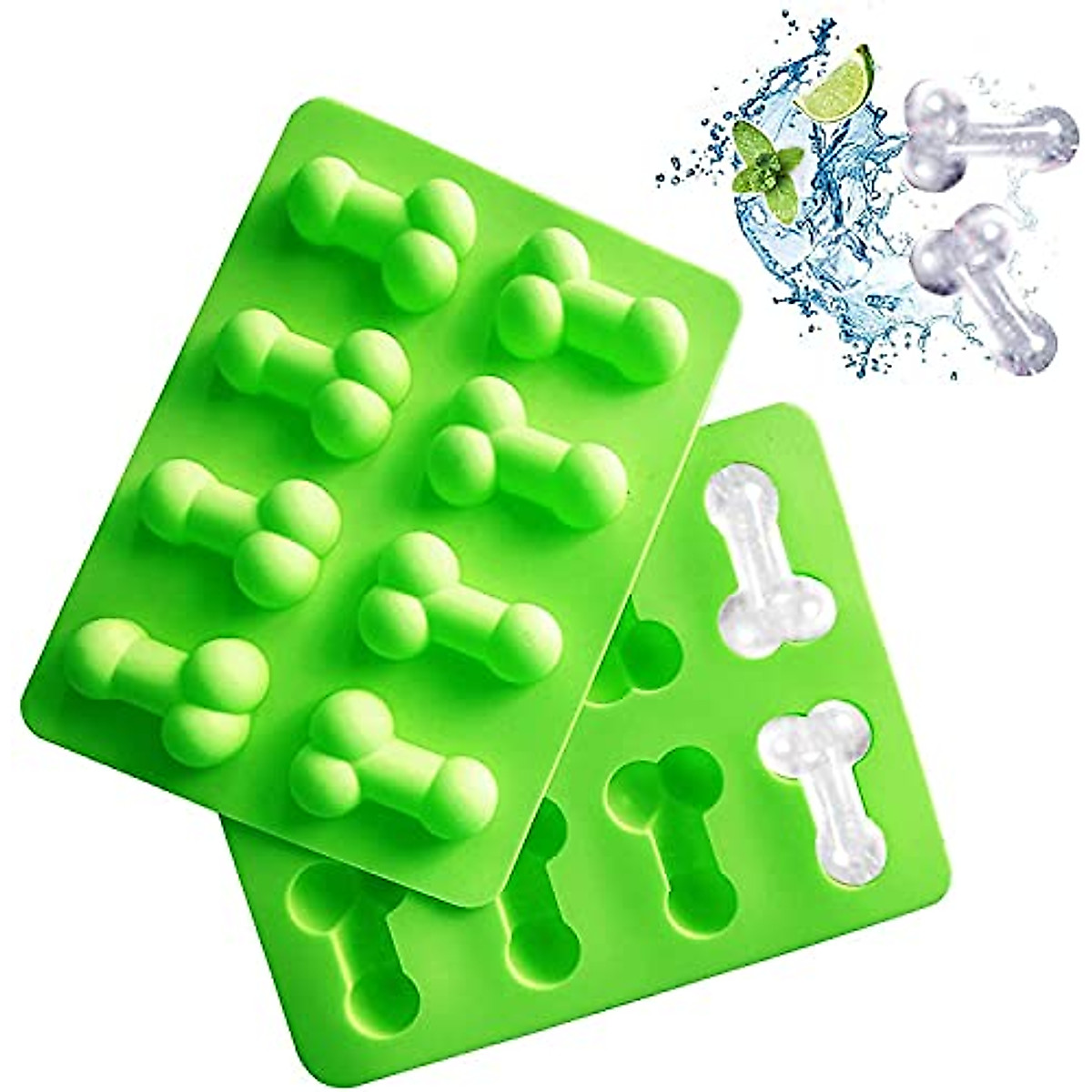 YSBZChu 3D Ice Silicone Mold,Funny Shape Ice Cube Tray,1 pcs Easy Reusable BPA Free Chocolate Sugar Tools Baking Molds for Single Bar Party Birthday Cocktails Beverages Frozen Drinks Coffee (B)