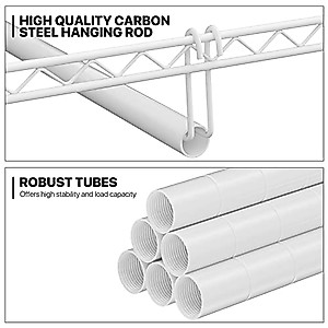 MoNiBloom Garment Rack with Shelves, 73 Inch Clothes Rack Heavy Duty Clothing Rack for Hanging Clothes Adjustable Metal Wire Shelving Portable Closet, Freestanding Closet Wardrobe, Load 1000lbs