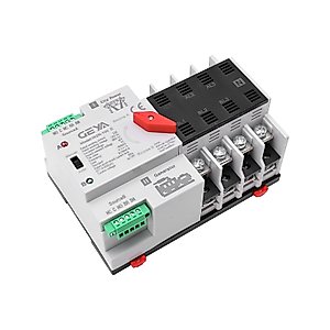 GAEYAELE Mini ATS Automatic Transfer Switch Controller Electrical Type ATS Max 63A 4POLE 110V Din Rail Mounted(4P-63A-110V)