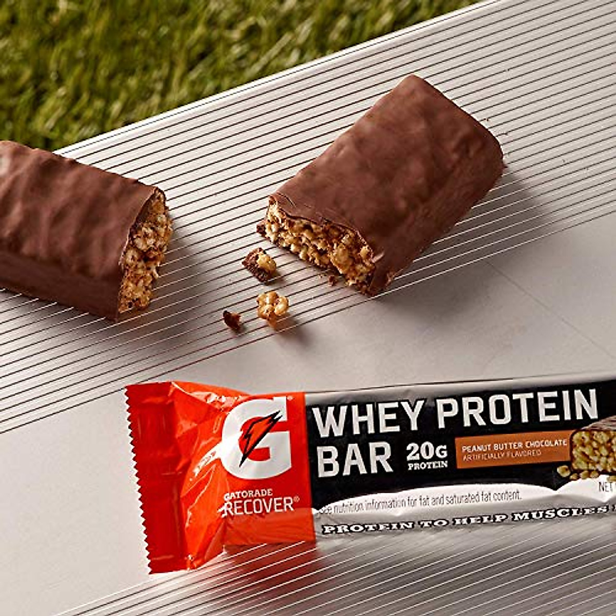 Gatorade Whey Protein Recover Bars, Peanut Butter Chocolate, 2.8 ounce bars, 6 Count