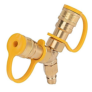 Qagea 3/8" Y Splitter, Low Pressure Propane Natural Gas Quick Connect/Disconnect Separator Fit for Weber Gas Grill, Pizza Oven, RV, Generator, Patio Heater/Fire Pit