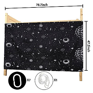 MioCloth Bunk Bed Curtains Dormitory Room Lightproof Decorative Roomate Privacy Cover Canopy Photo Background Decor Backdrop Blackout Curtain Star