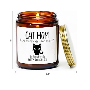 Cat Lover Candle Gift for Women, Mom Birthday Candle Gift, Funny Cat Mom 7OZ Candle Pet Owner Gift for Bathroom, Home