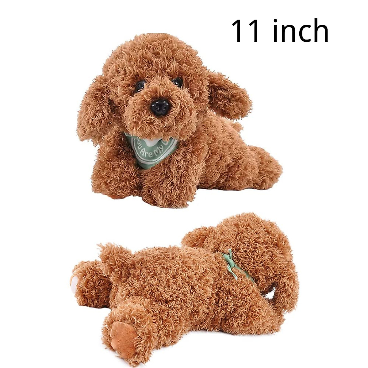 KIRIGAMI Dog Stuffed Animal, Golden Doodle Puppy Plush Toy with Realist Weighted Soft Dog Stuffed Gift for Kids，11 inches (Brown Color)