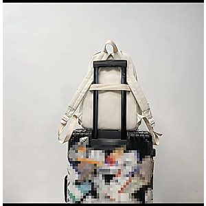 Indie Backpack School Japanese Asthetic Backpack INS Travel Bag Monochrome Backpack with Cute Pendant (yellow)