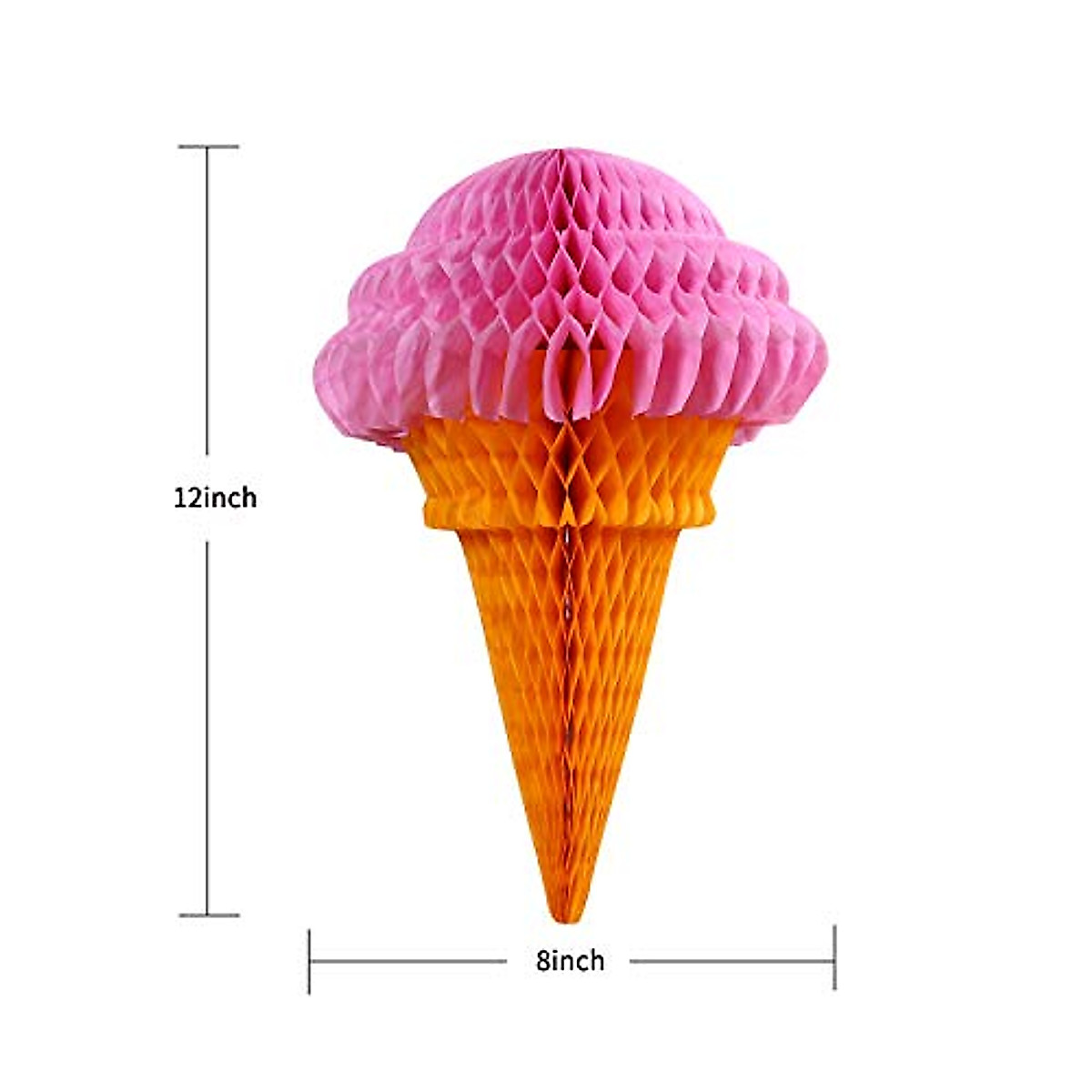 zilue Ice Cream Party Decorations, Hanging Ice Cream Paper Honeycomb Ball for Birthday Baby Shower Two Sweet Party Decoration Set of 5 Mix