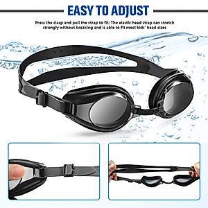 Frienda 8 Pcs Swim Goggles, Adjustable Silicone Swimming Goggles Crystal Clear Swim Glasses for Children and Teens(Mixed Colors)