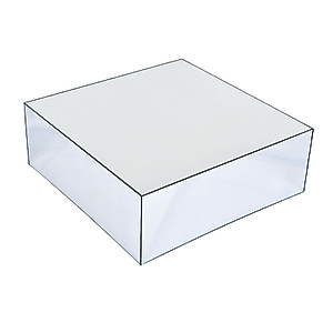 Efavormart 14"x14" | Silver Acrylic Cake Box Stand, Mirror Finish Display Box Pedestal Riser with Hollow Bottom