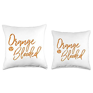 Tennessee State Flag Home Shirt Co. Tennessee Orange Blooded Vol Sports Fan State Flag TN Throw Pillow, 18x18, Multicolor