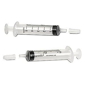5ml Syringe With Cap (100 Pack) | Oral Dispenser Without Needle, Luer Slip Tip, | Individually Wrapped Medicine Dropper For Infants & Pets