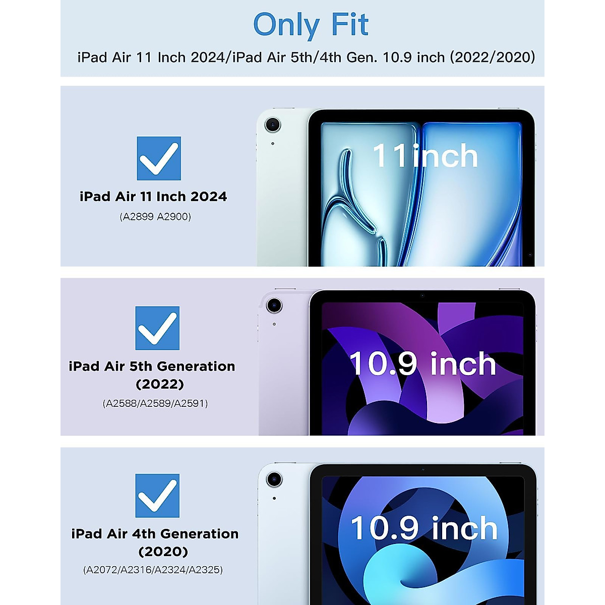 TiMOVO Case for iPad Air 11 Inch M2 2024 with Pencil Holder, iPad Air 6th/5th/4th Generation Case (2024/2022/2020) 10.9 Inch, Slim Stand Protective Cover with Transparent Back Shell, Light Gray(V1)