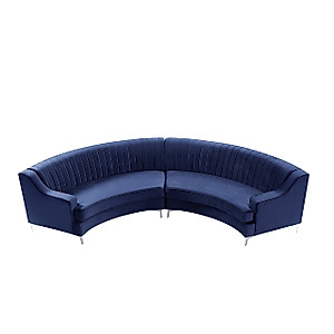 Eafurn 140.94" Symmetrical Curved Modular Sectional Sofa, 6 Seaters Oversized Semi Circular Couch with Metal Legs and Pillows, Modern Tufted Corner Sofa&Couch for Living Room Apartment Big Places