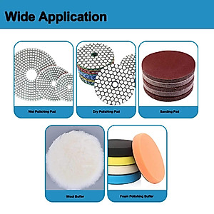 4 Inch Polishing Backing Pad Heavy-Duty Aluminium Backer for Diamond Polishing Pad Holder Hook and Loop Connector 5/8"-11 Thread…