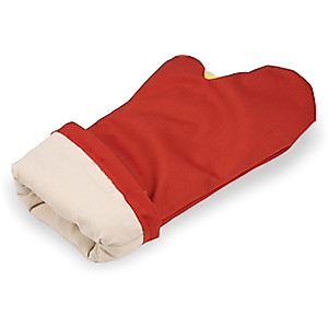 San Jamar KT0215 Cool Touch Flame Conventional High Heat Intermittent Flame Protection up to 900°F Oven Mitt, 15" Length, Red