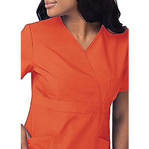 Sivvan Scrubs for Women - Mock Wrap Scrub Top - S8302 - Mandarin Orange - XL