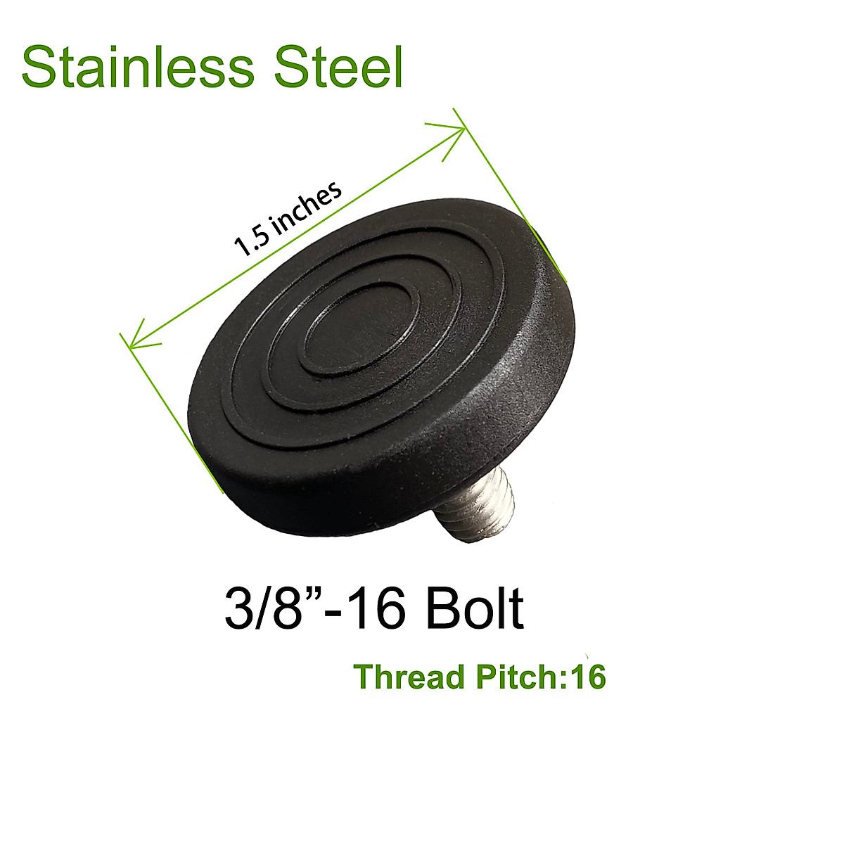 SINGTAN #304 Stainless Steel Furniture Levelers-Pack of 4 | Furniture Feet,Heavy Duty Adjusting Foot Adjustable Furniture Legs | Table Levelers | Chair Levelers,3/8"-16 Threaded Bolt, Thread Pitch:16
