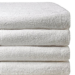 Show Car Guys 4 Pack 11" x 18" White Fingertip Towels 100% Cotton - Terry-Velour