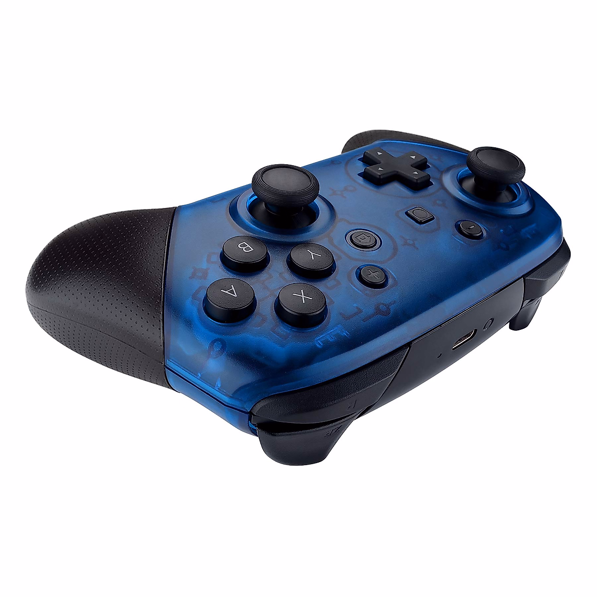 eXtremeRate Transparent Blue Faceplate and Backplate for Nintendo Switch Pro Controller, DIY Replacement Shell Housing Case for Nintendo Switch Pro - Controller NOT Included