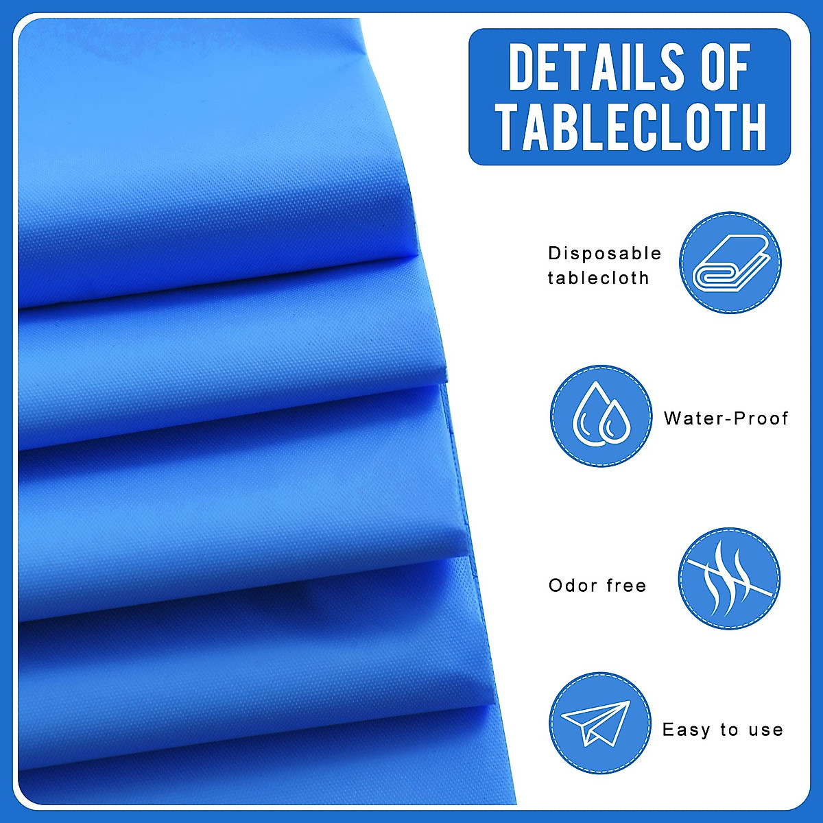 Eleclassi Royal Blue 12 Pack Premium Disposable Plastic Tablecloth 54 x 108 Inch - Waterproof Disposable Tablecloth for Rectangle Tables Up to 8 Feet in Length - Plastic Table Cloth Disposable