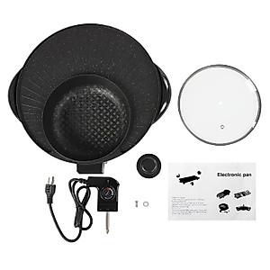 Circular Edition Hotpot Grill Combo Indoor Korean BBQ, Hot Pot and Frying Pan Electric Hot Pot with Divider Large Capacity Portable Grill, for 2-6 People Family and Friends Dinner, Parties, Camping