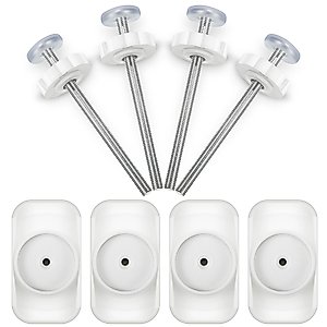 Dreyoo Baby Gate Extender Extension, 4 Pack Pet Gate Threaded Spindle Rods M8 (8MM) Accessory Screw Bolts, Replacement Hardware Parts for Pressure Mounted Baby Gate (Protector Style)