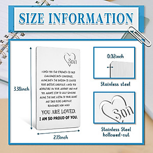 TRCENDE To My Son Gifts Wallet Card from Mom Dad Engraved Inserts Card for Son Back To School Graduation Birthday gift Son Birthday Card College Graduation Christmas Deployment gift xson2