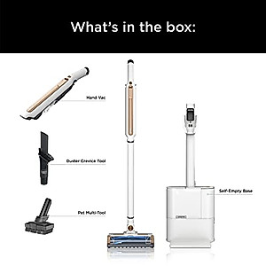 Shark WS642AE WANDVAC System, Ultra-Lightweight Powerful Cordless Stick Vacuum with HEPA Empty Base, Anti-Allergen Complete Seal, PowerFins, Self-Cleaning Brushroll & Pet Tool, White