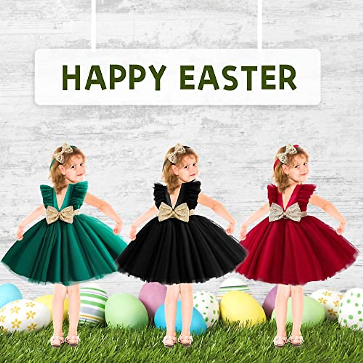 KLFFLGID Baby Girl Sequins Bowknot Dress Toddler Flower Girl Wedding Party Dress for Toddler Girls Infant Tutu Dresses Size 60 (Black)