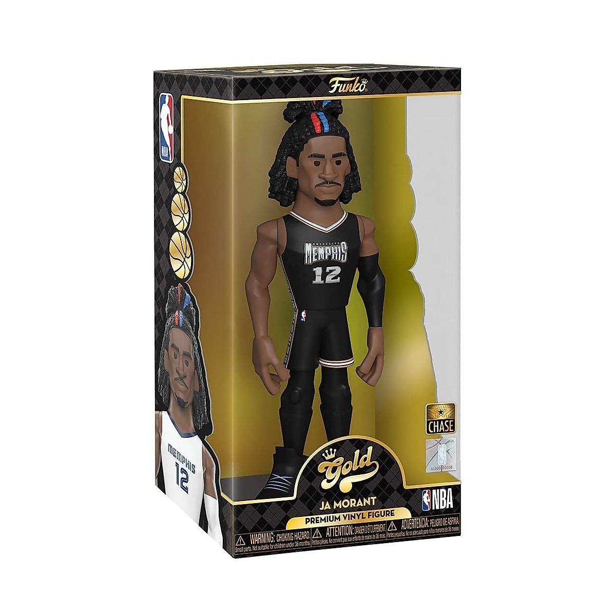 Funko Gold Vinyl: NBA - Ja Morant, Memphis Grizzlies, 12 Inch Premium Vinyl Figure with Chase (Styles May Vary)