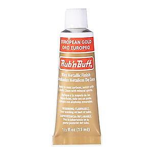 AMACO Rub n Buff Wax Metallic Finish - Rub n Buff European Gold 15ml Tube - Versatile Gilding Wax for Finishing Furniture Antiquing and Restoration - Rub and Buff Colors Single Tube