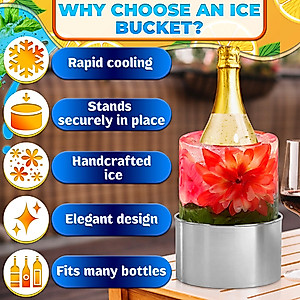 Ice Bucket Mold Ice Mold Wine Bottle Chiller Champagne Ice Mold Wine Chiller Bucket Champagne Ice Bucket Wine Ice Bucket Flower Ice Cube Mold Ice Bucket for Wine Bottles Wine Bucket Wine Cooler Bucket