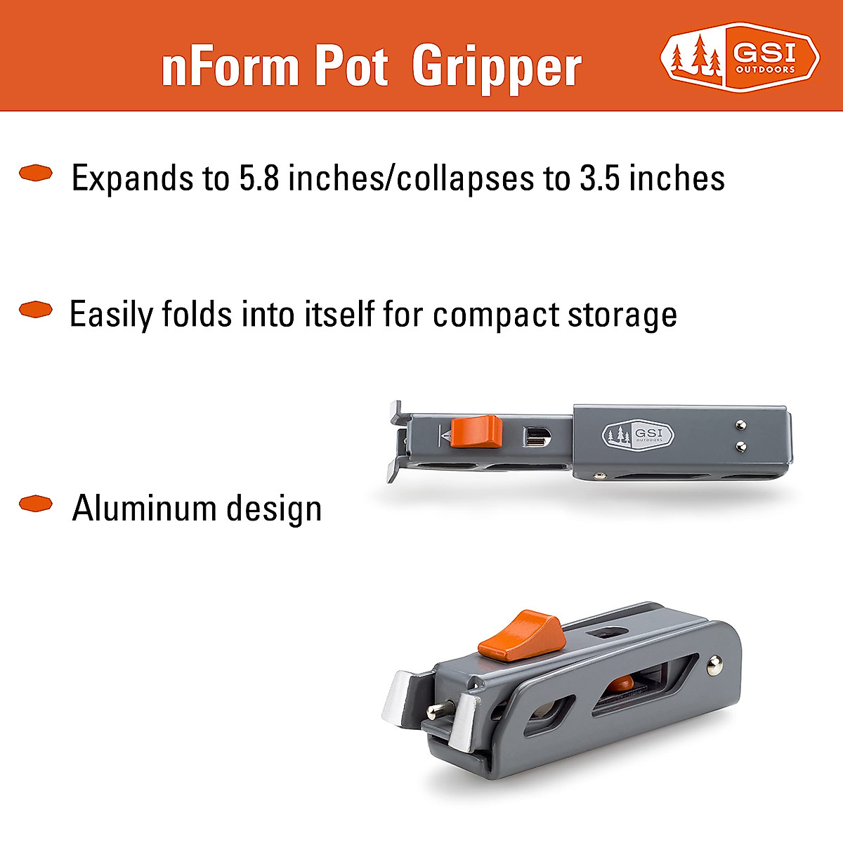 GSI Outdoors nForm Pot Gripper with Folding Design for nForm Crossover and Destination Cookwear