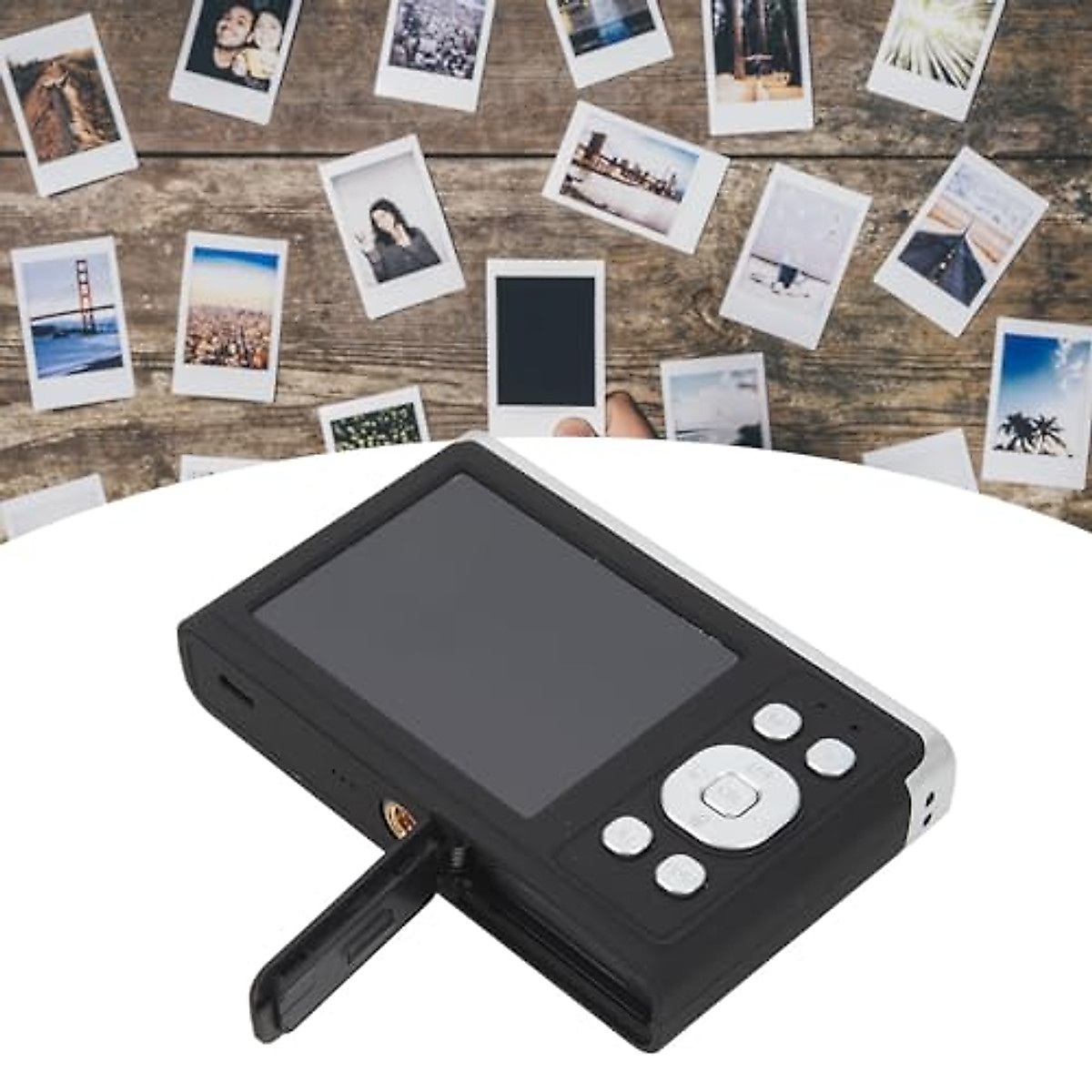 Digital Camera, HD Digital Camera Built in Fill Light 16X Zoom Antishaking Plastic for Outdoor (Black)