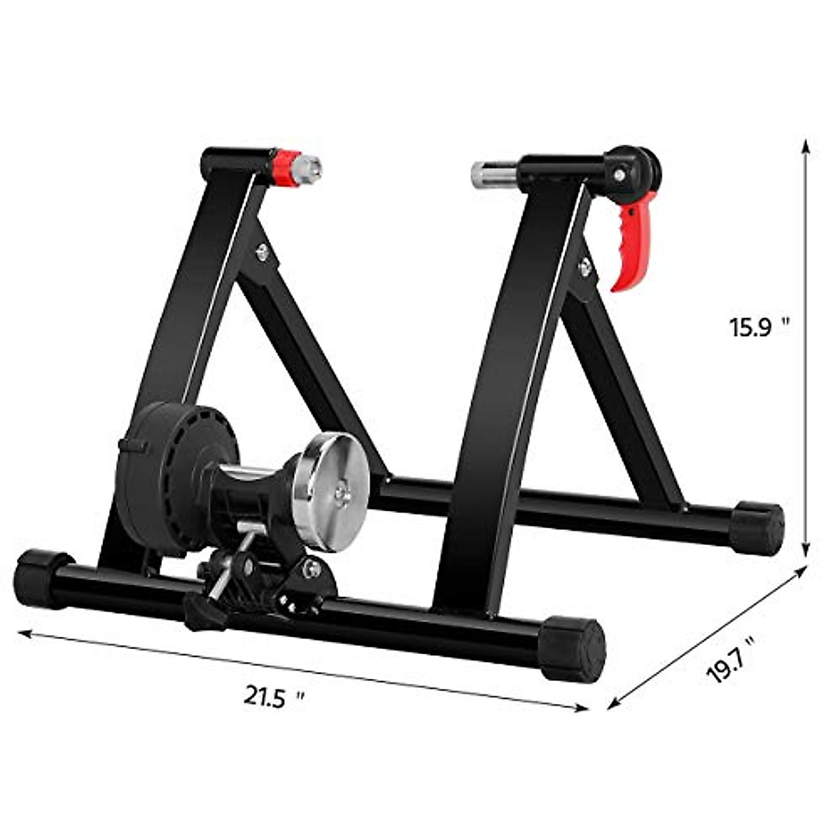 Yaheetech Magnetic Bike Trainer Stand w/ 6 Speed Level Wire Control Adjuster,Noise Reduction,Quick-Release & Front Wheel Riser Resistance Foldable Bicycle Exercise Stand for Mountain & Road Bikes