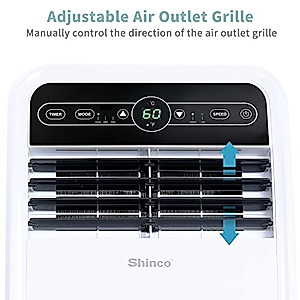 Shinco 8,000 BTU Portable Air Conditioner, Portable AC Unit with Built-in Cool, Dehumidifier & Fan Modes for Room up to 200 sq.ft, Room Air Conditioner with Remote Control, 24 Hour Timer, Installation Kit