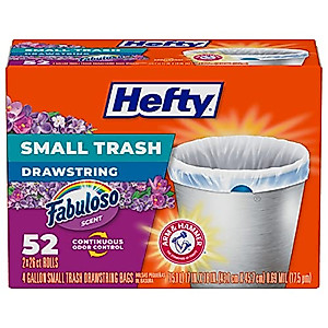 Hefty Small Trash Bags, Fabuloso Scent, 4 Gallon, 52 Count