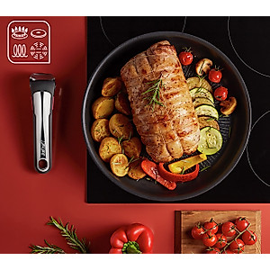 Tefal Ingenio Unlimited ON Try-Me Pan Set, 3 Pieces Stackable, Removable Handle, Space Saving, Non-Stick, Induction, Black (L3959443)