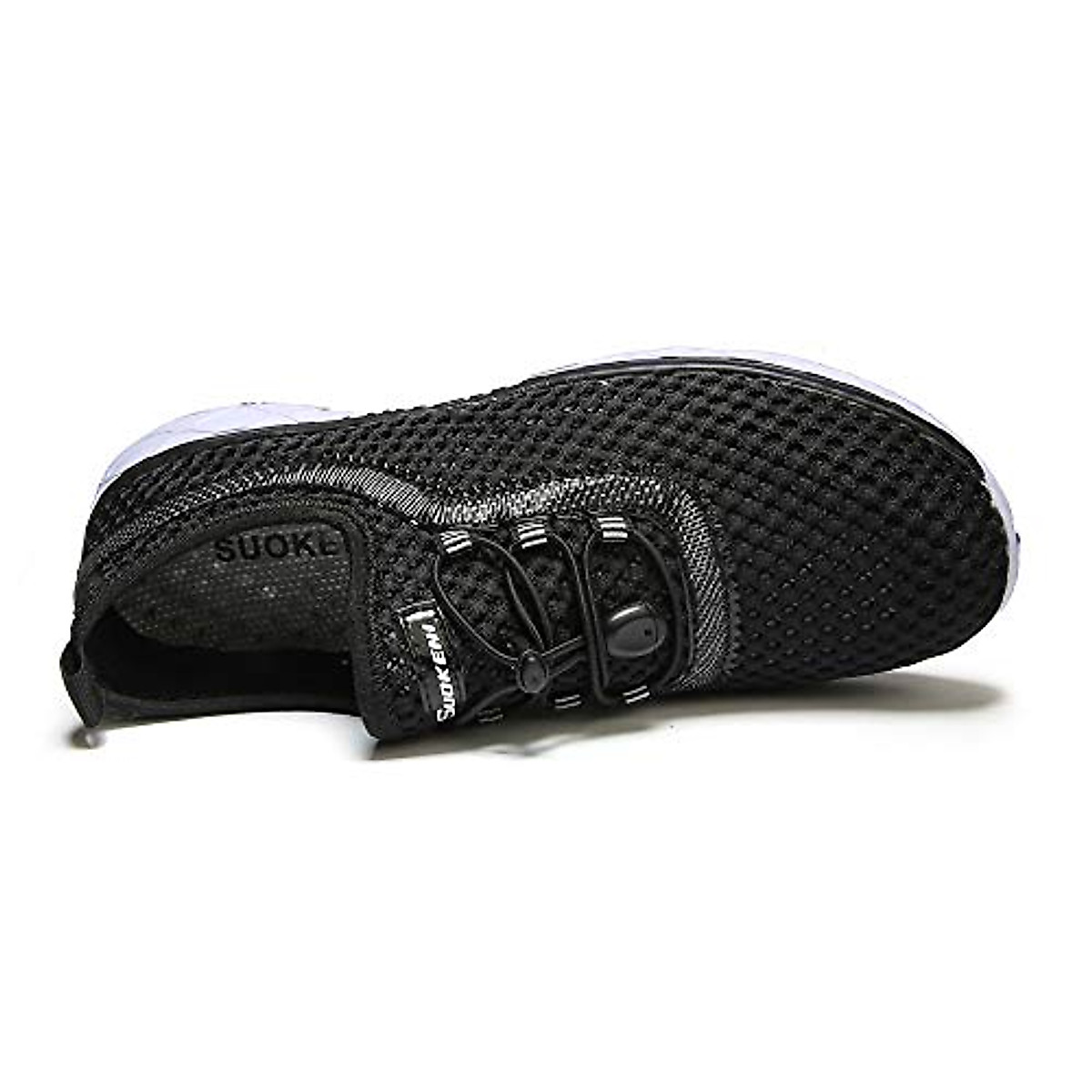 SUOKENI Women's Quick Drying Slip On Water Shoes for Beach or Water Sports Ultralight Walking Shoes Black/White,Size:US 10/EU 41