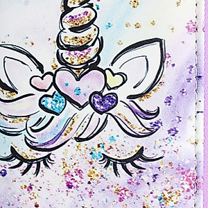 Suillty Cute Unicorn PU Leather Zip Around Long Wallet Cluth Travel Purse for Women Gilrs Ladies